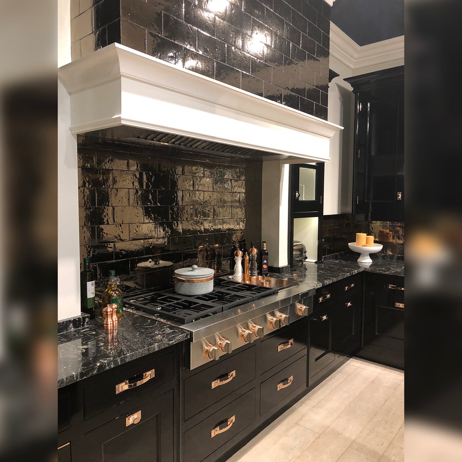 Christopher Peacock Culinarium Traditional Black Kitchen with Stone Co ...