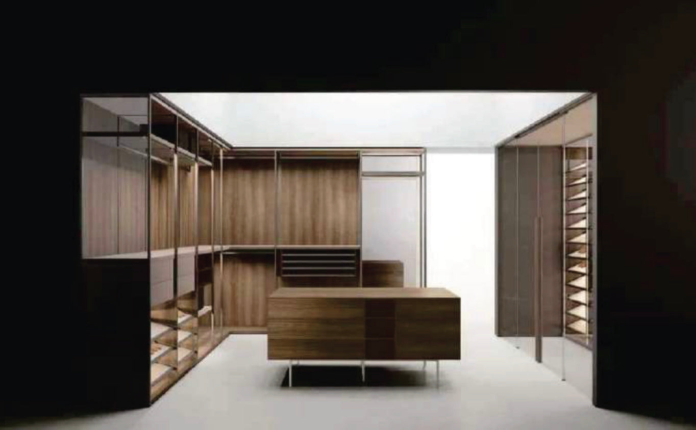 Boffi Antibes Walk-In Closet with Melamine Elm Doors – Aurora Circ