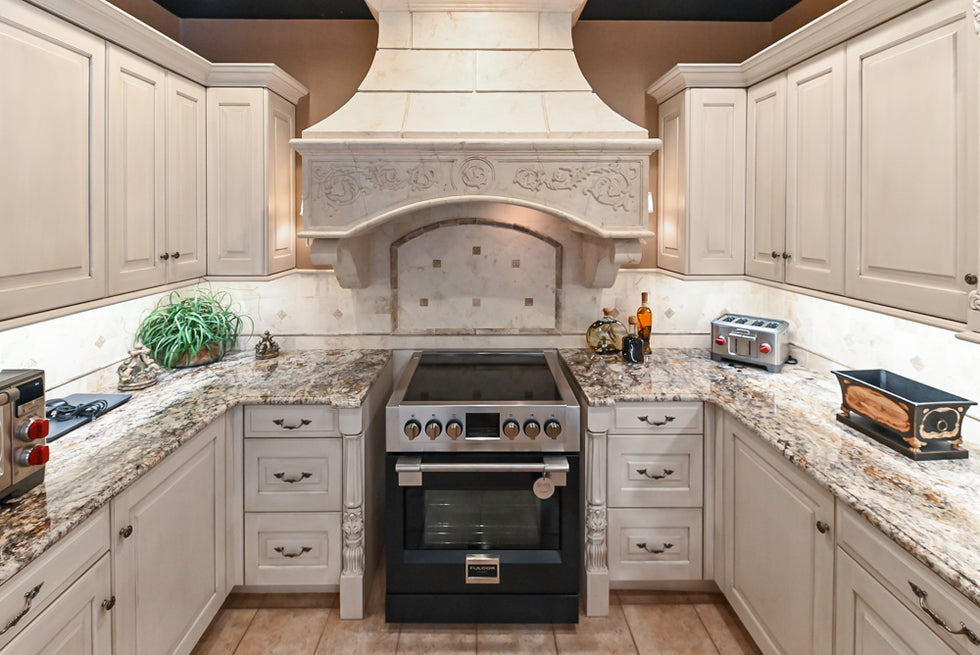 Signature Custom Traditional White Kitchen with Granite Countertops an ...