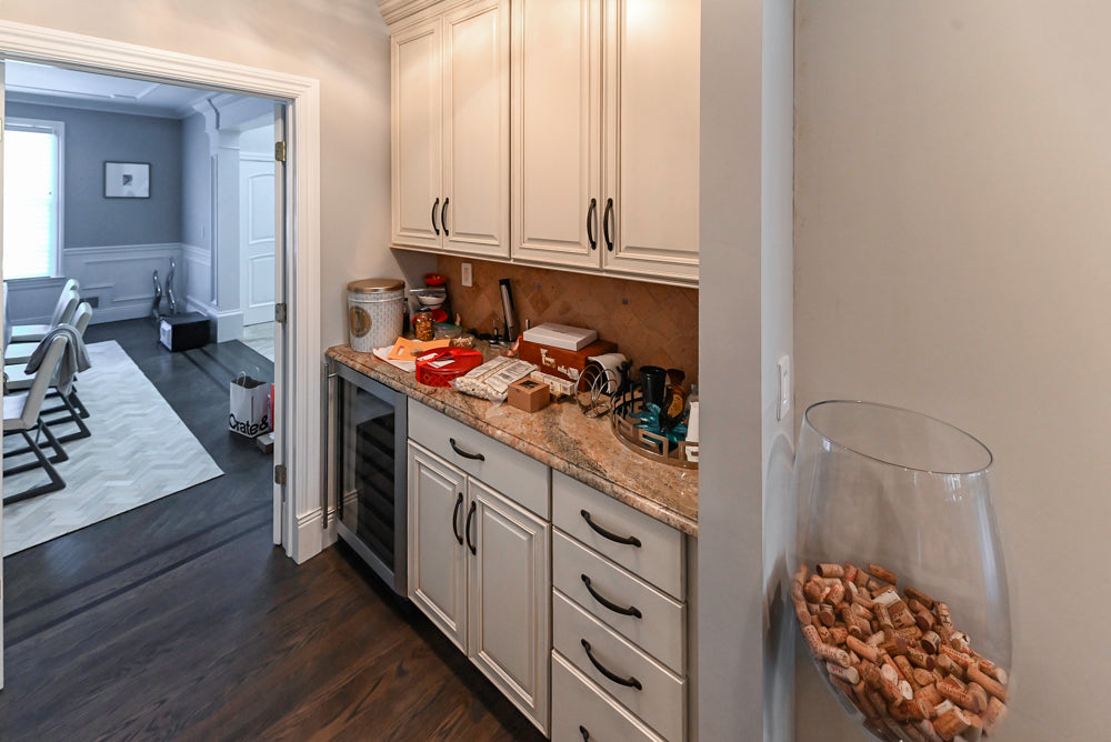Schrock Traditional Cream Butler's Pantry with Granite Countertops ...