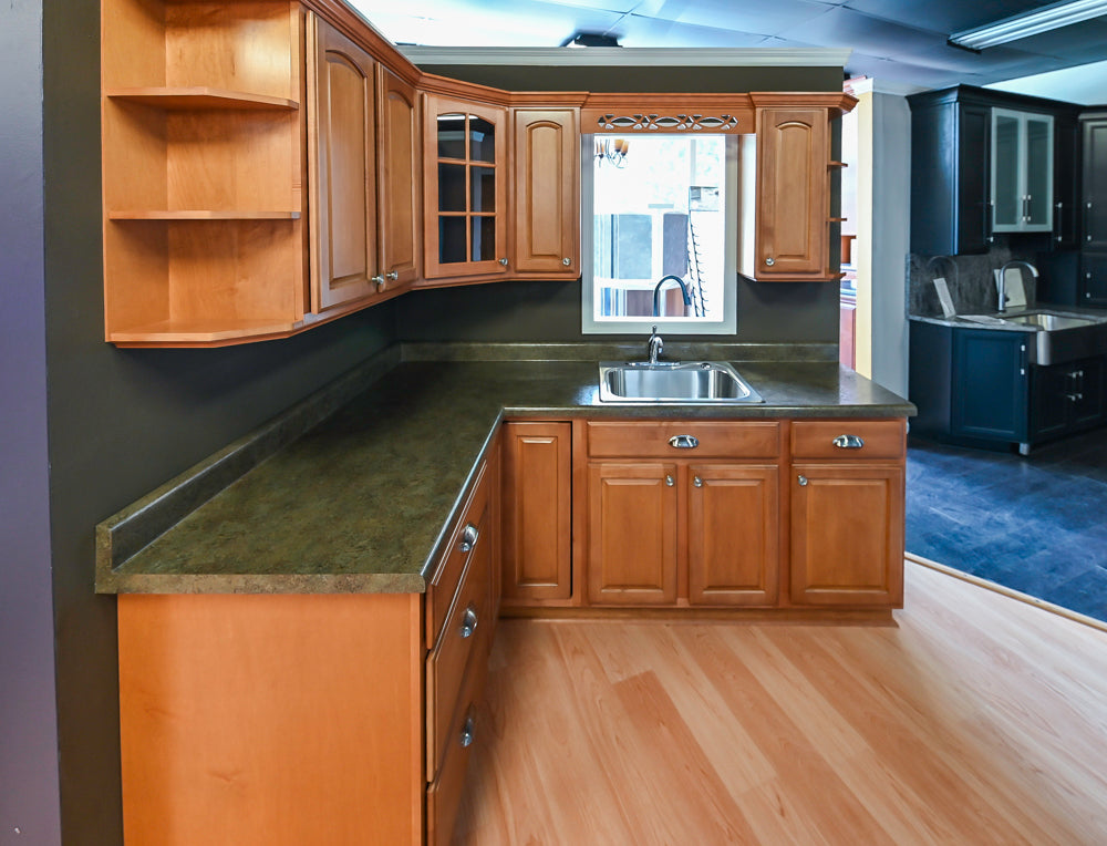 Merillat Traditional Wooden Partial Kitchen with Sink and Faucet ...