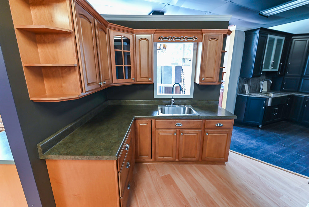 Merillat Traditional Wooden Partial Kitchen with Sink and Faucet ...