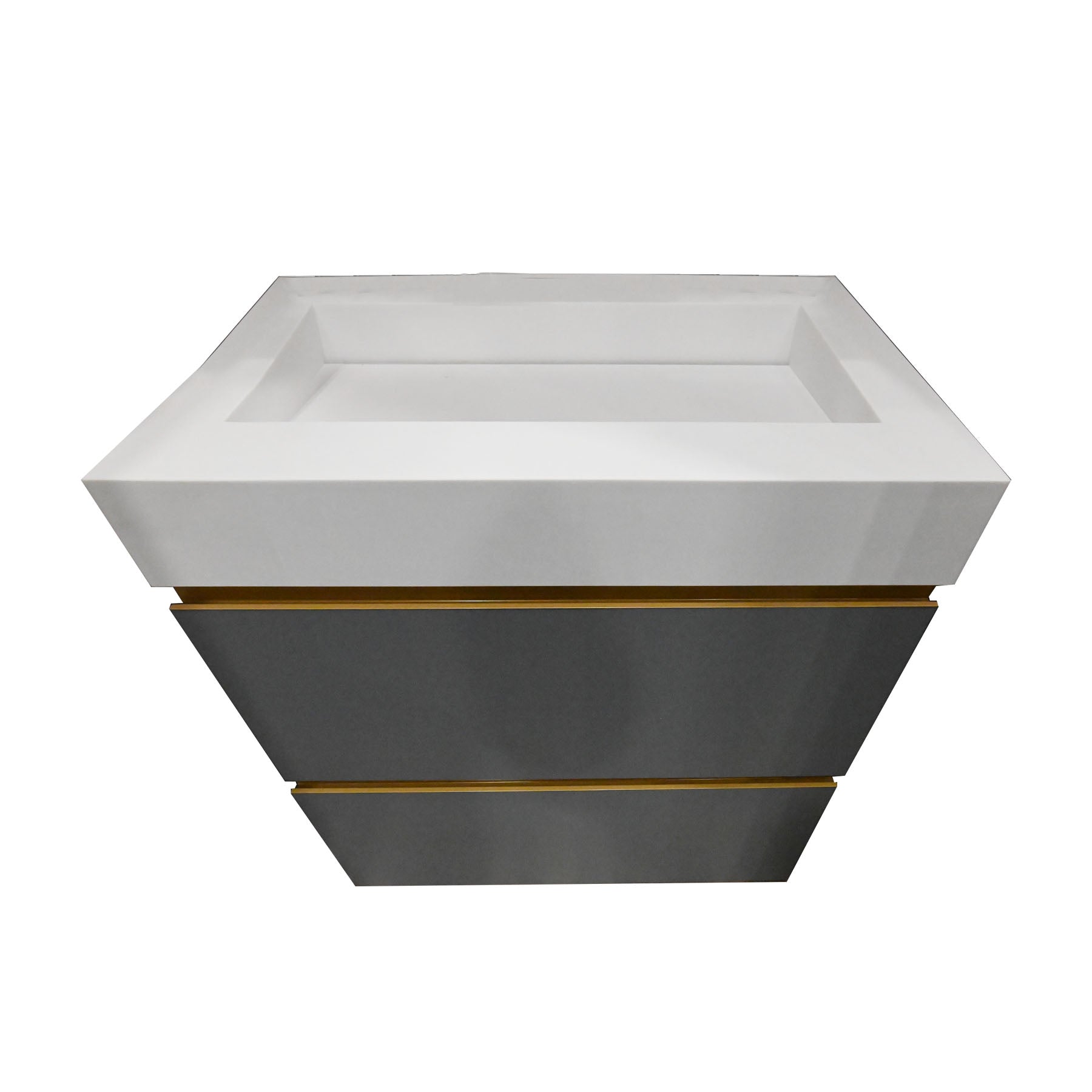 Birex 30" Modern Matte Lacquered Vanity with White Integrated Sink Top ...